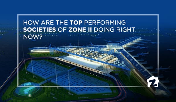 How are the top performing societies of Zone II doing right now?