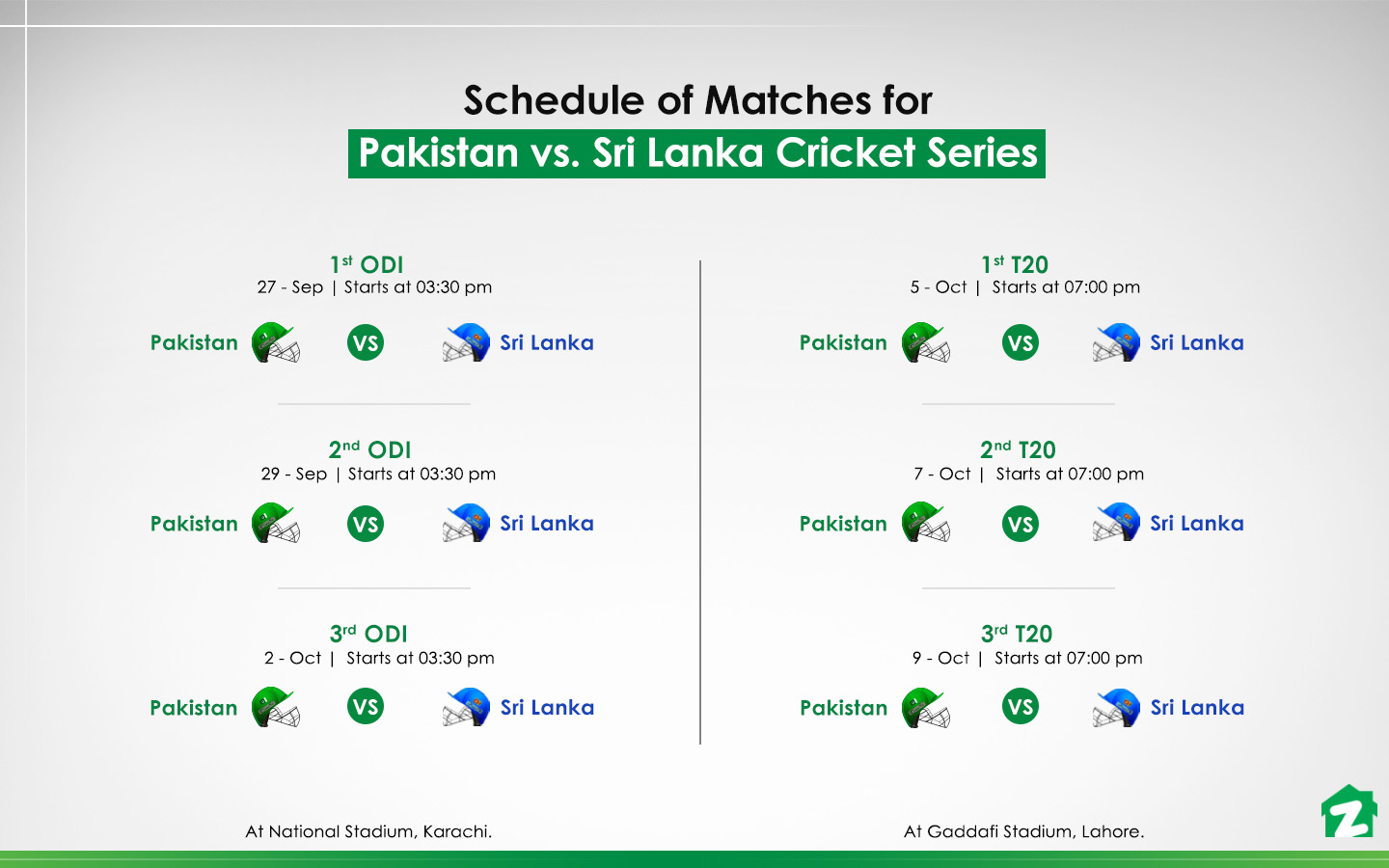 Pakistan vs. Sri Lanka: Schedule, Venues, Tickets & More | Zameen Blog