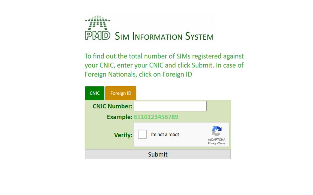 PTA SIM Information System Registration Verification More Zameen Blog